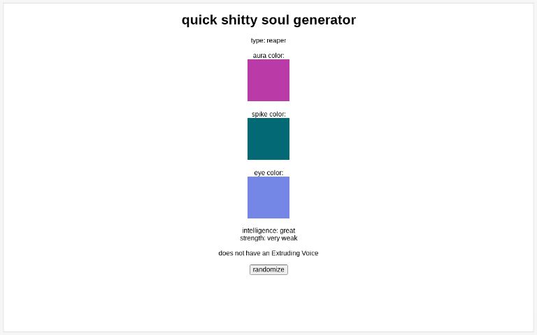 quick shitty soul generator