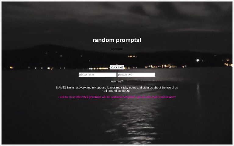 random prompts! ― Perchance Generator