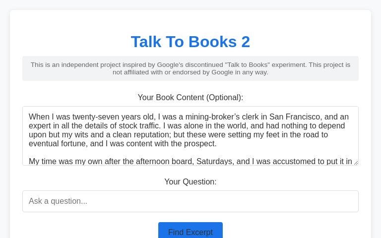 Talk To Books 2 ― Perchance Generator