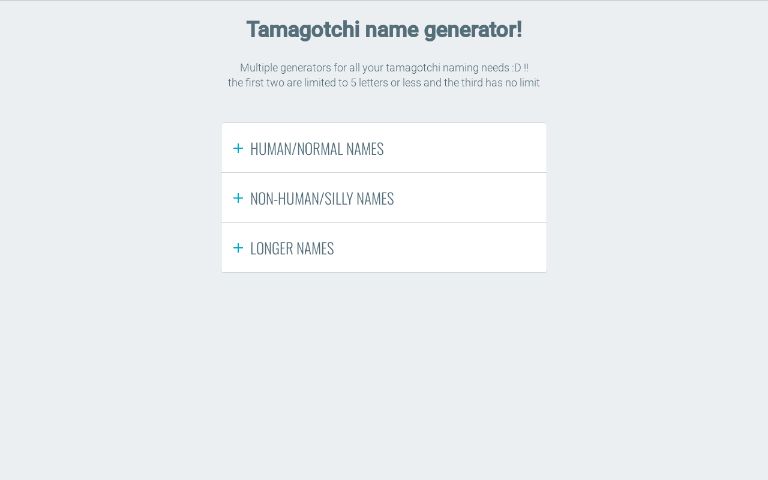 Tamagotchi name generator!