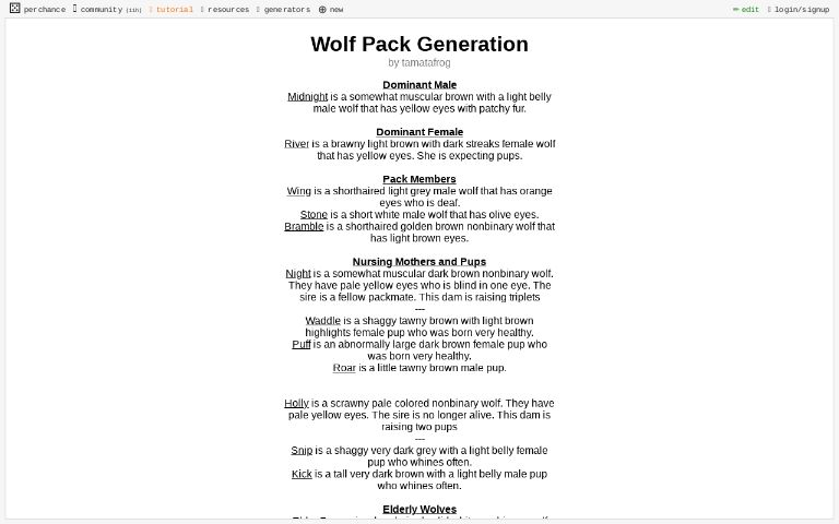 Wolf Pack Generation