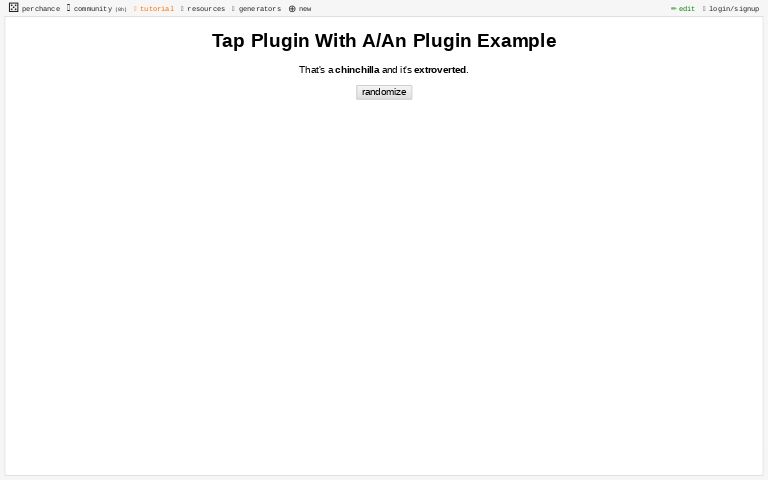 Tap Plugin With A/An Plugin Example