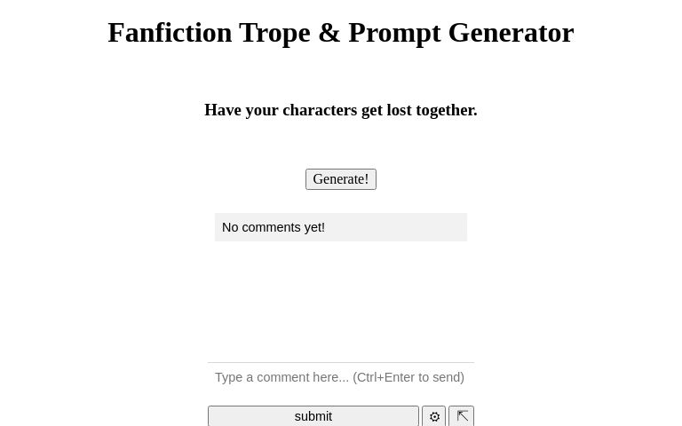 Fanfiction Trope & Prompt Generator