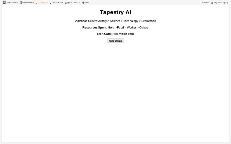 Tapestry AI ― Perchance Generator