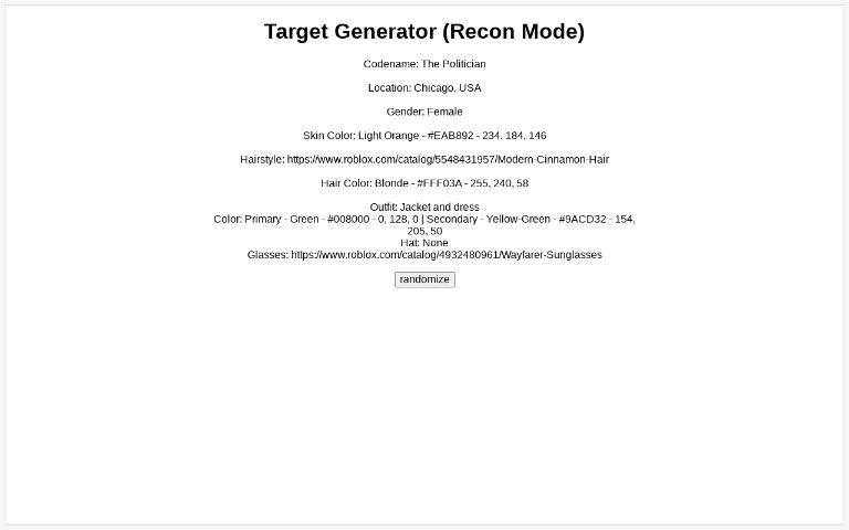 Target Generator (Recon Mode)