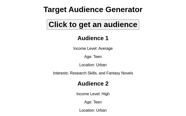 Target Audience Generator