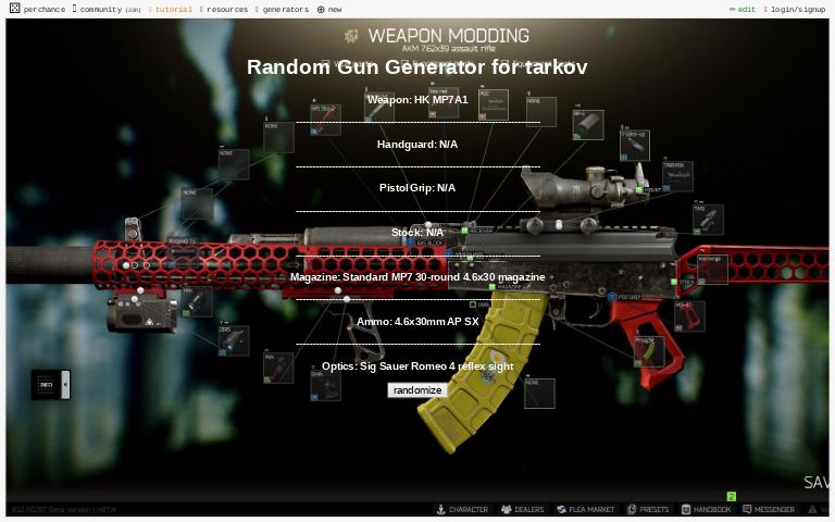 Random Gun Generator for tarkov