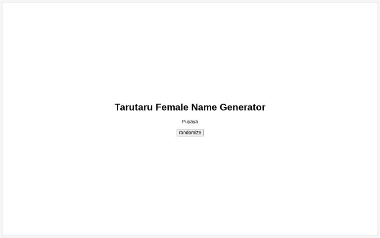 Tarutaru Female Name Generator