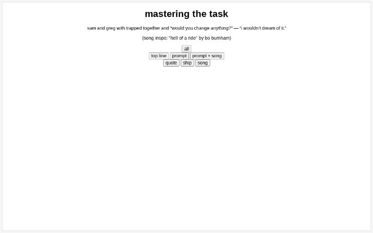 mastering the task ― Perchance Generator