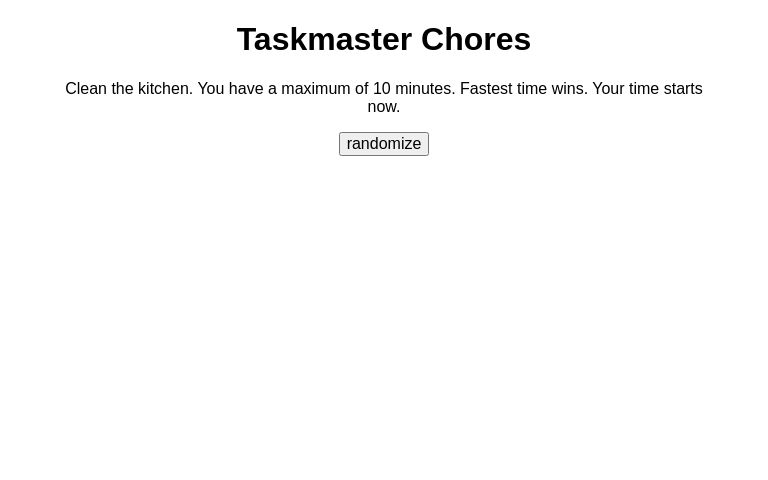 Taskmaster Chores ― Perchance Generator
