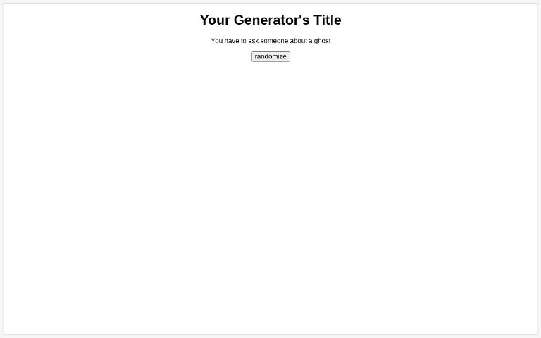 Tasks1 ― Perchance Generator