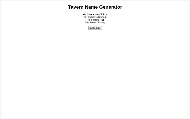 Tavern Name Generator