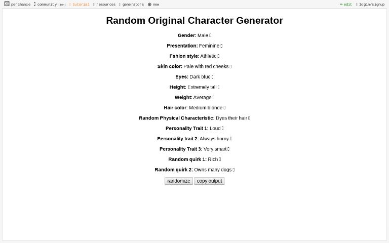 Random Original Character Generator