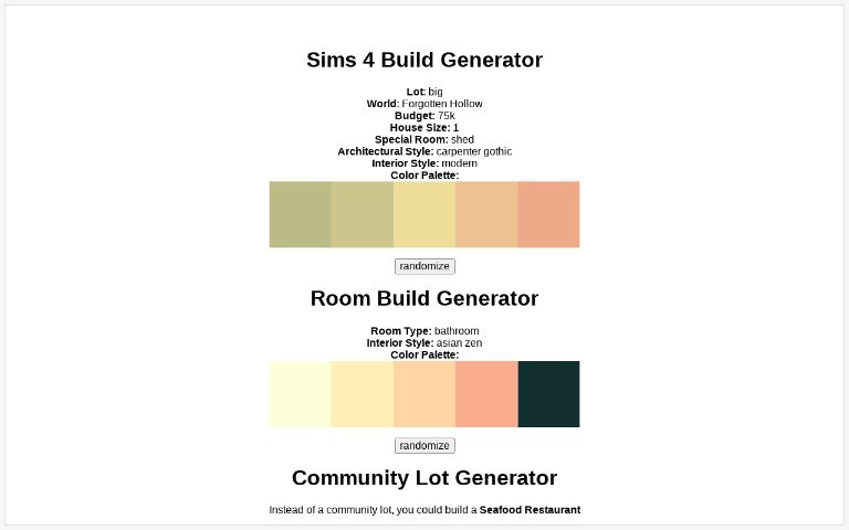 Sims 4 Build Generator