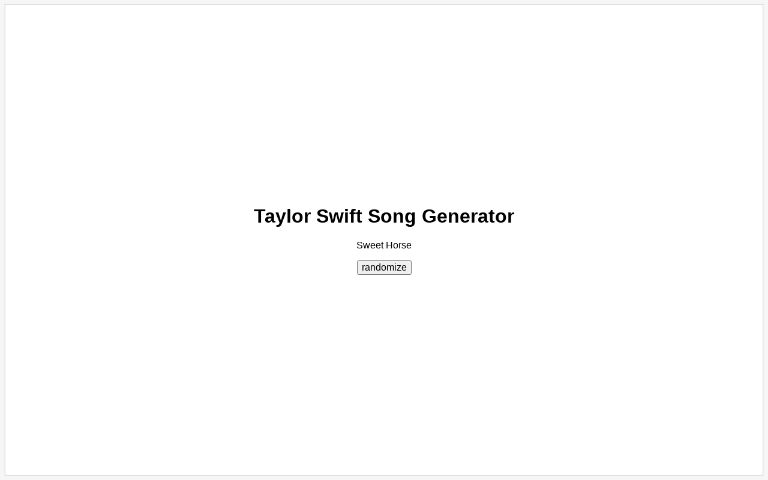 Taylor Swift Song Generator