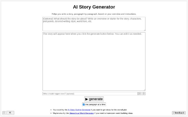 AI Story Generator (free, unlimited, no sign-up)