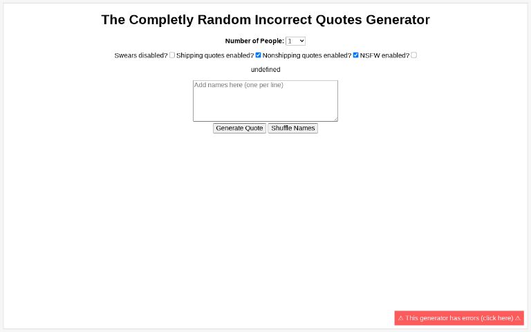 The Completly Random Incorrect Quotes Generator