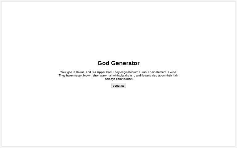 God Generator