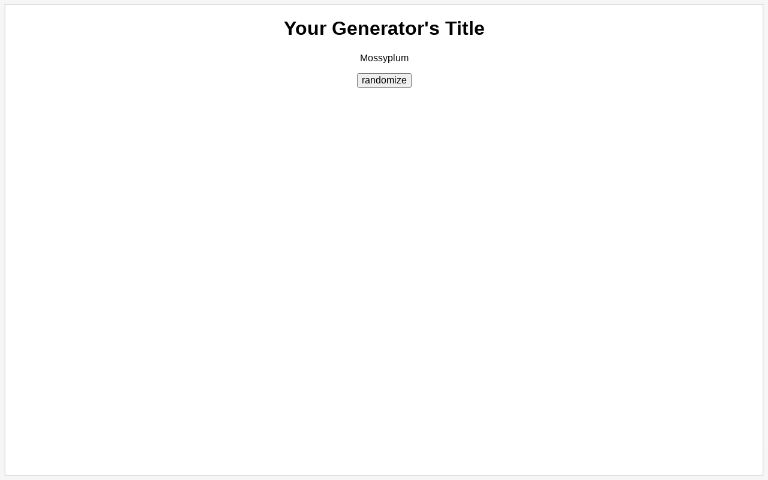 Minimal ― Perchance Generator