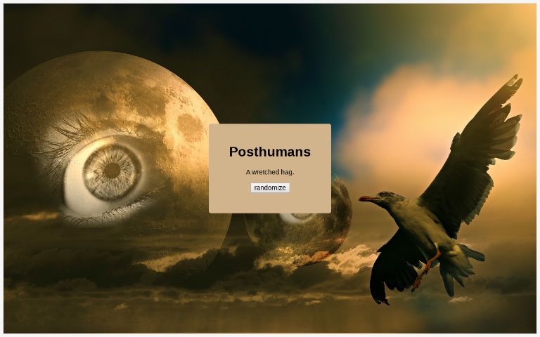 Posthumans ― Perchance Generator