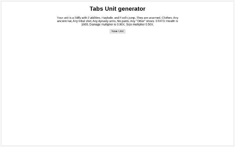 Tabs Unit generator