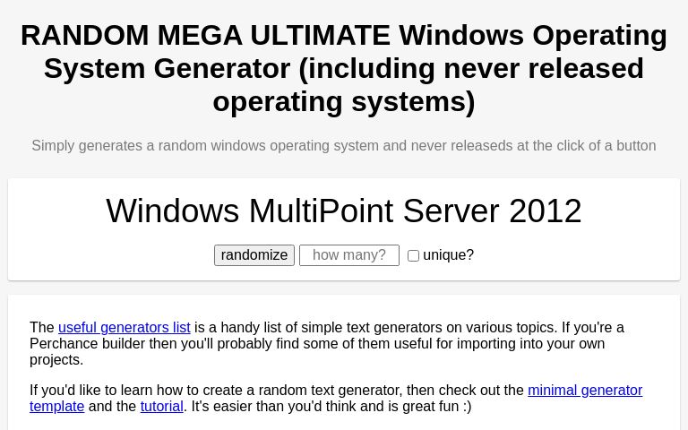 RANDOM MEGA ULTIMATE Windows Operating System Generator (including ...