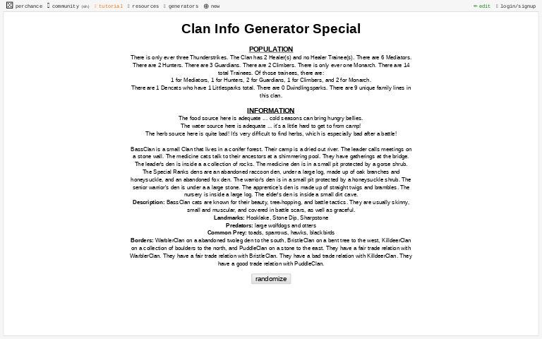 Clan Info Generator Special