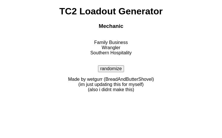 TC2 Loadout Generator