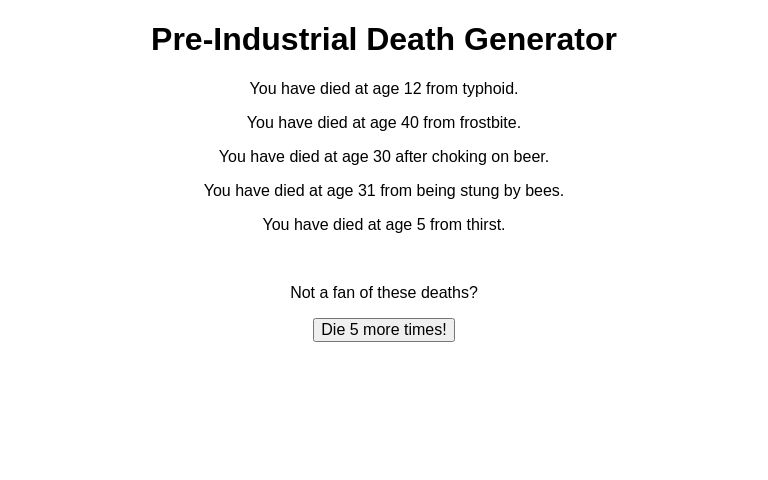 Pre-Industrial Death Generator