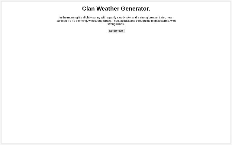 Clan Weather Generator.