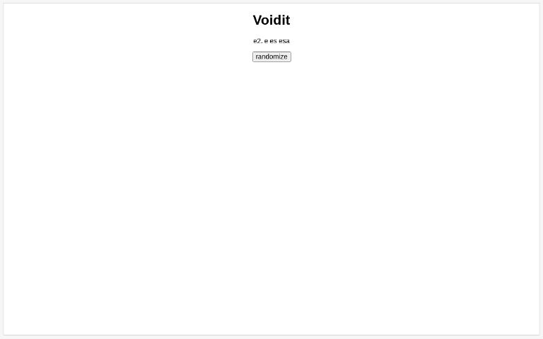 Voidit ― Perchance Generator