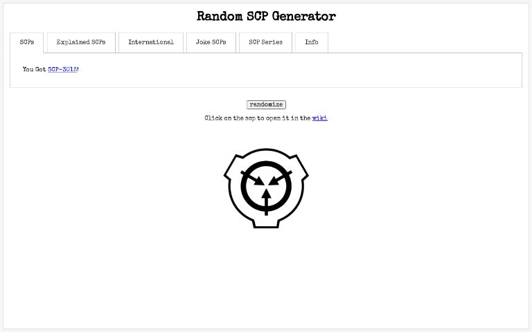 Random SCP Generator