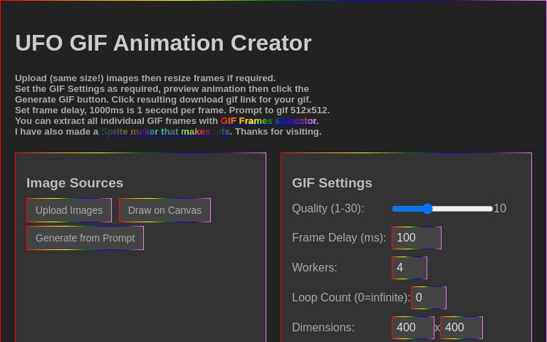 UFO GIF Animation Creator ― Perchance Generator