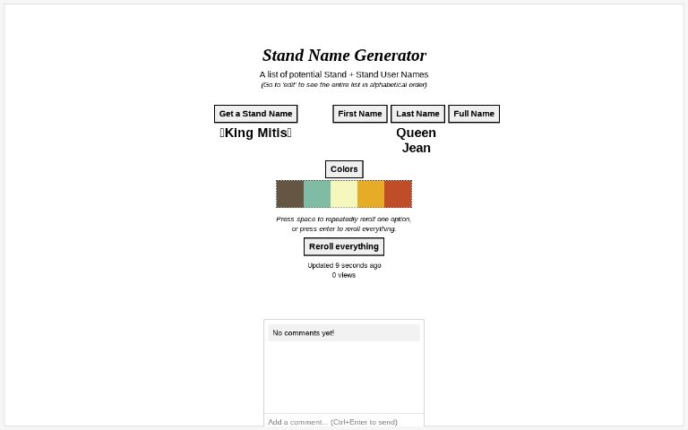 Stand Name Generator