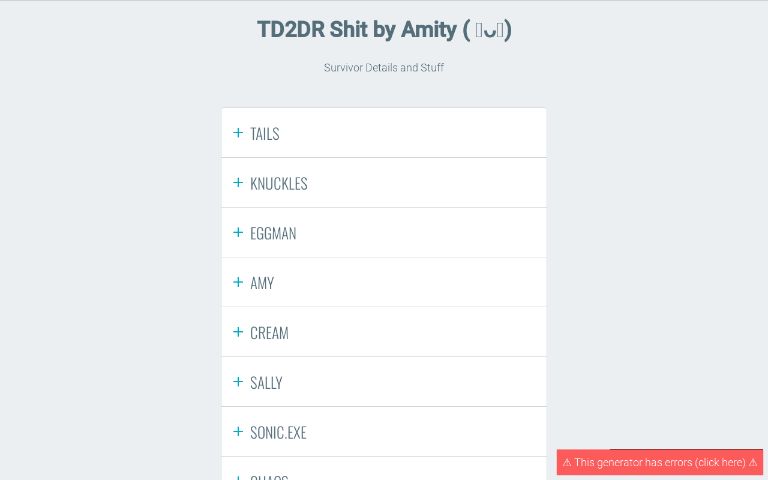 TD2DR Shit by Amity ( ꈍᴗꈍ) ― Perchance Generator