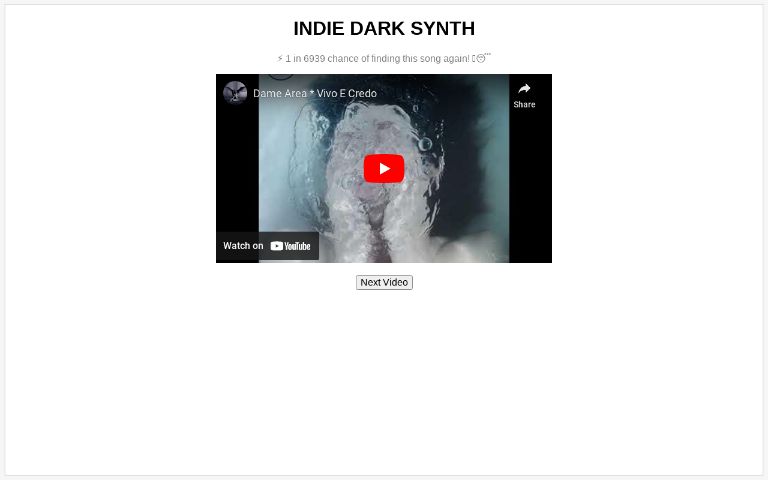 INDIE DARK SYNTH ― Perchance Generator