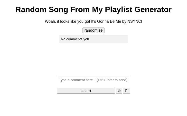 Random Song From My Playlist Generator