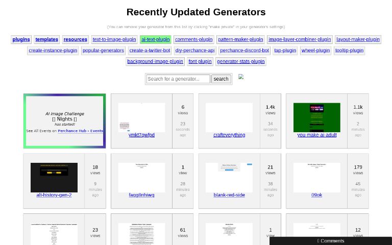 Recently Updated Generators