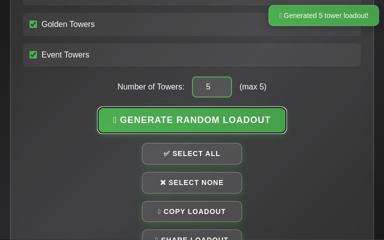 🎯 Tower Defense Simulator Generator