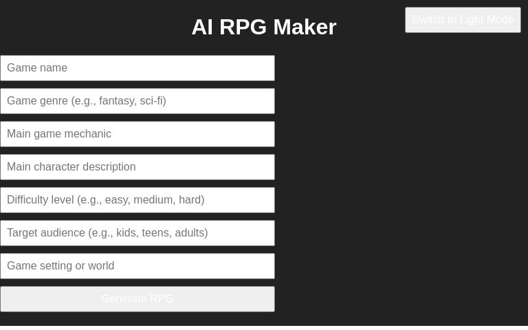AI RPG Maker ― Perchance Generator