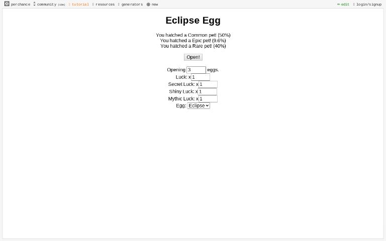 Eclipse Egg ― Perchance Generator