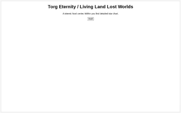 Torg Eternity / Living Land Lost Worlds ― Perchance Generator