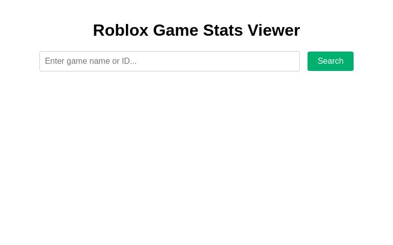 Roblox Game Stats Viewer ― Perchance Generator