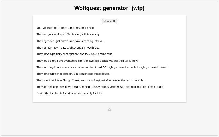 Wolfquest generator! (wip)