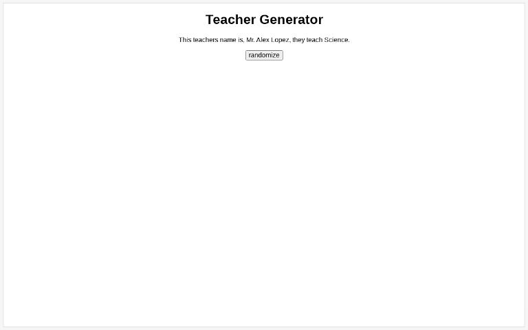 Teacher Generator