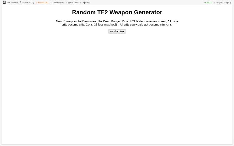 Random TF2 Weapon Generator