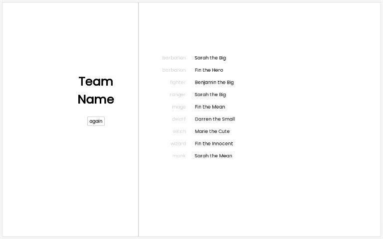 Team Name ― Perchance Generator