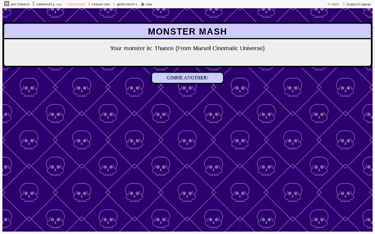 Monster Mash ― Perchance Generator