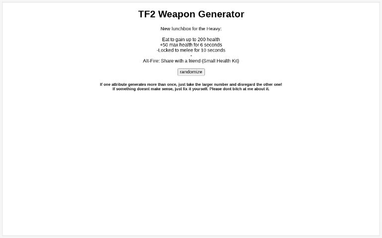 TF2 Weapon Generator