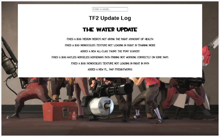 TF2 Update Log ― Perchance Generator